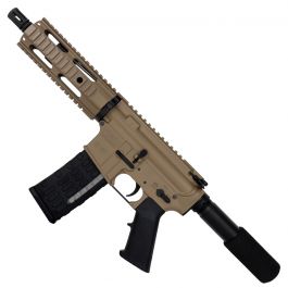 AR-15 Semi Auto .223/5.56 Tactical Pistol Quad Rail-FDE