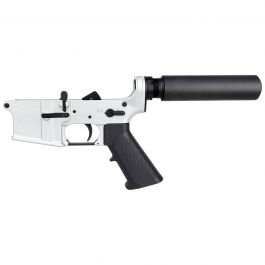 AR-15 Completed Lower Receiver with Pistol Tube - Cerakote White