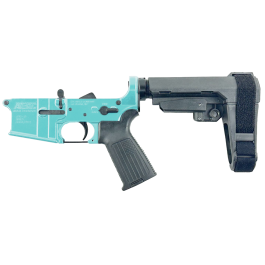 AR-15 Completed Lower Receiver with SB Brace - Robins Egg Blue