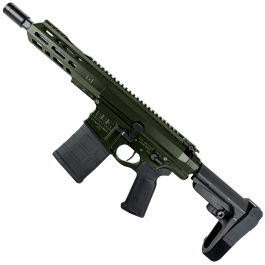 AR LR-308 Custom Semi Auto Pistol w/ SBA3 Brace - Olive Drab Green
