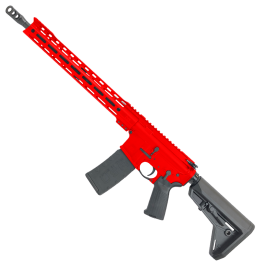 AR-15 5.56 NATO Rifle 16" Barrel Adjustable SL Stock - Red