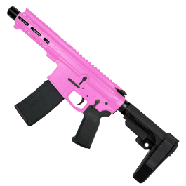 AR15 .223/556 Custom Braced Billet Pistol 5" inch- Sig Pink