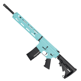 AR-15 .223/5.56 Rifle 16" Barrel M4 Stock 12" Handguard - Robins Egg Blue