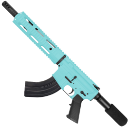 AR-15 7.62X39 Pistol 10.5" Barrel Quad Rail Handguard- Robins Egg Blue
