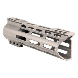 AR-15 Custom Hybrid Top Cut Super Slim MLOK Handguard 7"- Tungsten