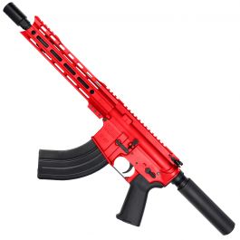 AR-15 Semi Auto AK Style AR 7.62X39 Pistol 10.5" Barrel-Red
