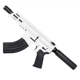 AR15 Micro 7.62x39 Pistol Billet Upper/ Lower-WHITE
