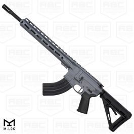 AR-15 7.62x39 Rifle 16" Barrel Custom M-LOK Handguard - Sniper Grey